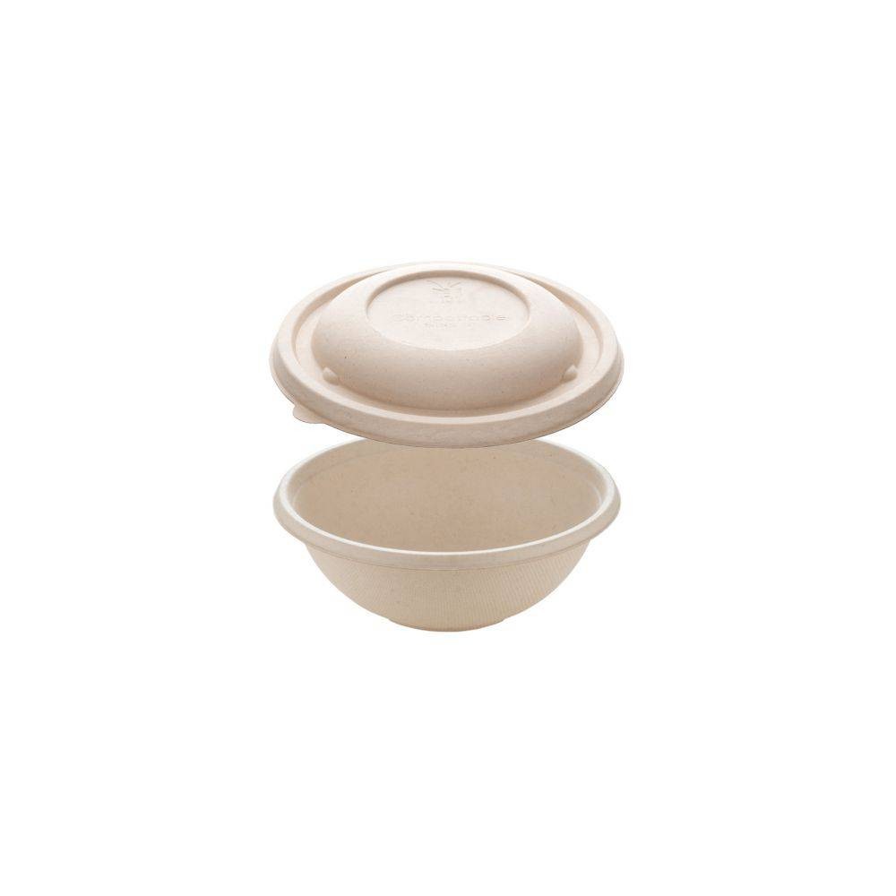 Bol rond + couvercle bagasse